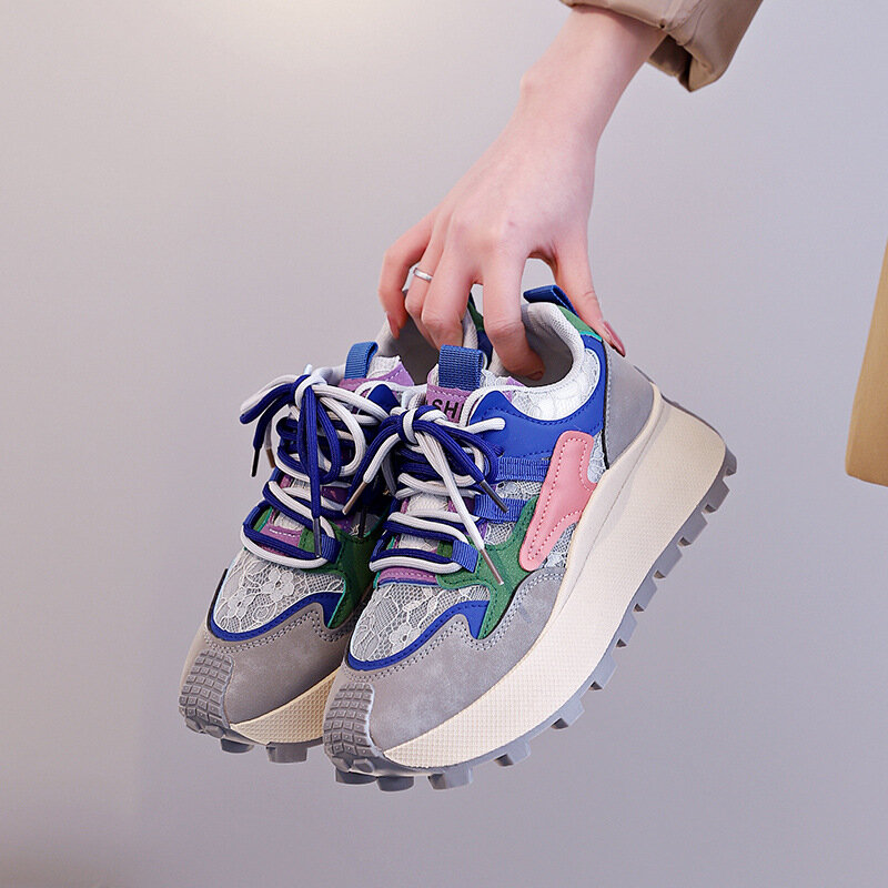 ВесКеды ИзнСтой AIS Кроссовки Женщины Весна Новый стиль Универсальный Толстый Повышенной подошвой Мягкая подошва Нескользкий 2812-1/sapphire