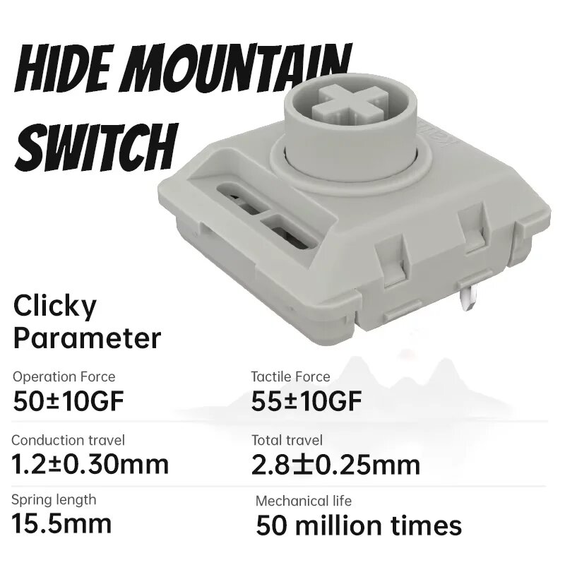 Skyloong 1353Hitbox низкопрофильная механическая клавиатура Clicky 50 PCS, Hide Mountain Clicky