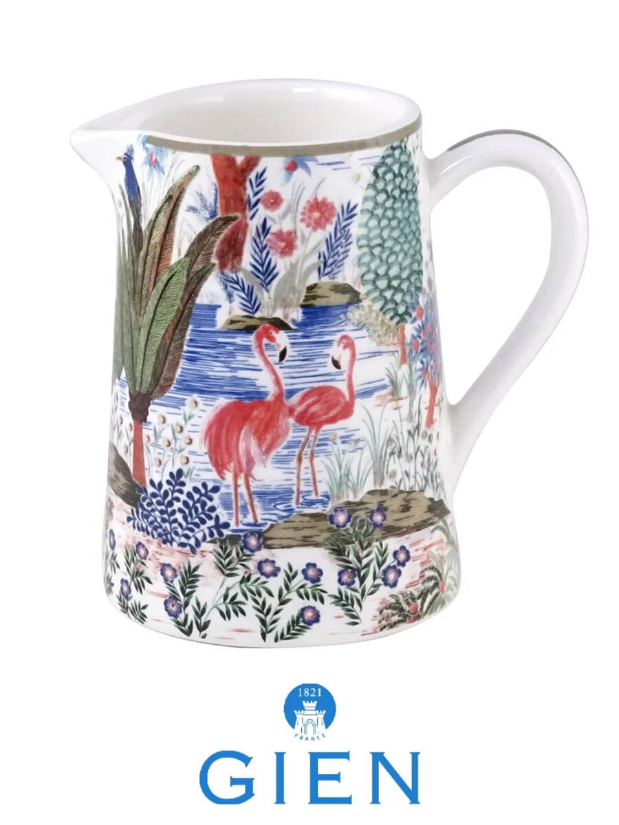 Молочник фаянсовый Gien Le Jardin Du Palais 260 мл, с рисунком, Франция