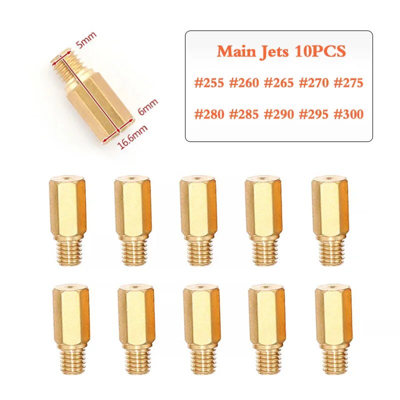 Упаковка из 10 шт. основной струи для Keihin FCR OKO KOSO PE PWK карбюратор шестигранная головная форсунка мотоцикла