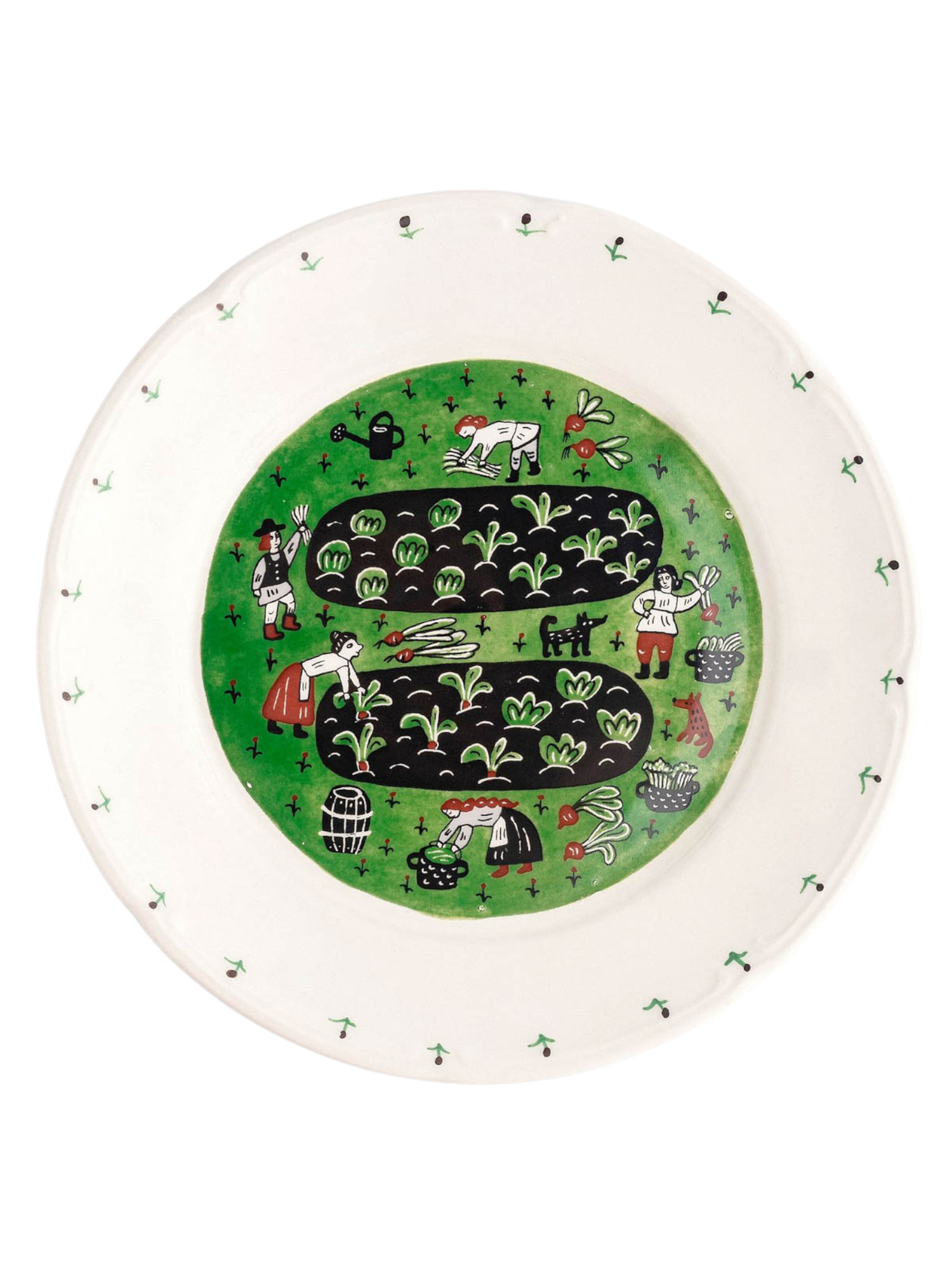 Тарелка закусочная Дымов Керамика Огород Уткина Урожай, диаметр 20 см, керамика