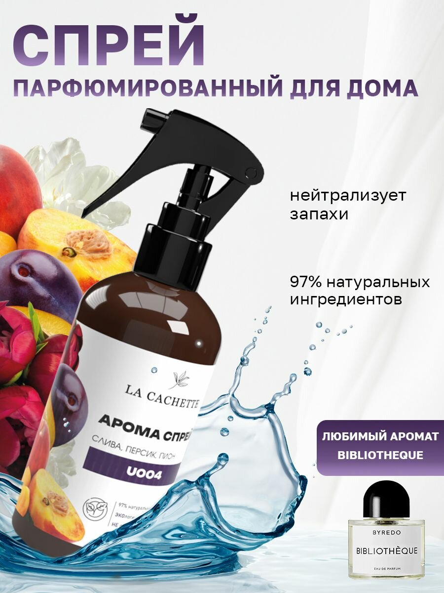Парфюмированный спрей для дома и автомобиля La Cachette U004 Bibliotheque, 250мл (на водной основе)