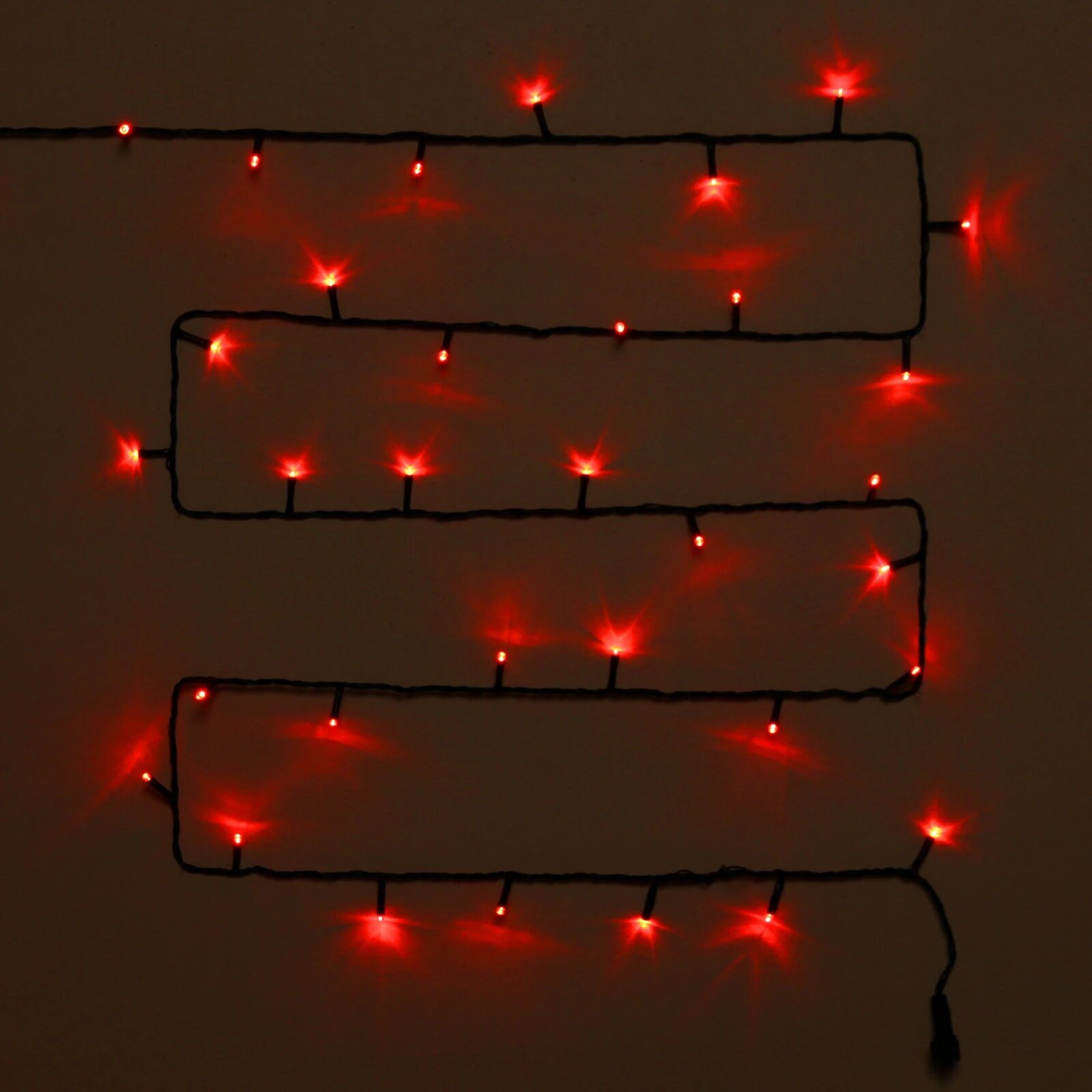 Гирлянда для улицы 20м 240 ламп LED чёрный провод, 8 реж, IP-54, Красный (возможность соединения)