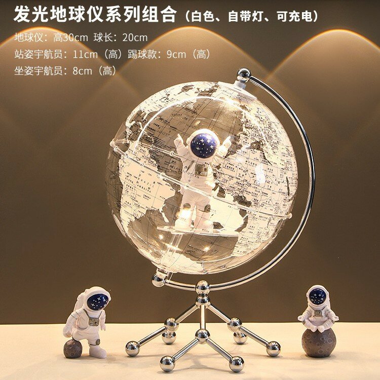 Прозрачный декоративный глобус, роскошный элемент декора для гостиной, тумбы под телевизор, офиса, украшение для рабочего стола в стиле космонавта, подарок на день рождения.