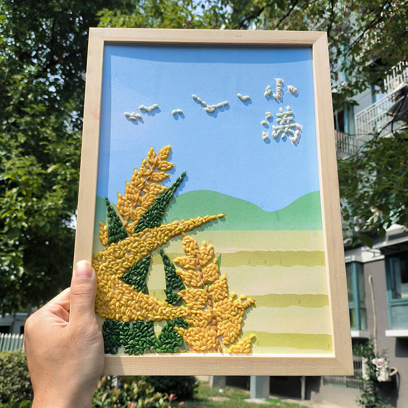 Картина из бобов по двадцати четырем солнечным термам, картина из пяти злаков и круп, 3D-картина из семян для дошкольников, набор материалов для рукоделия