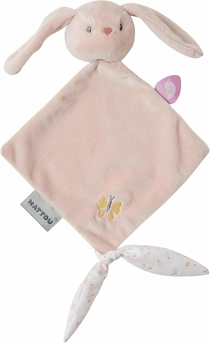 Мягкая игрушка Nattou -Кролик-комфортер светло-розовый, 20 см - 485081