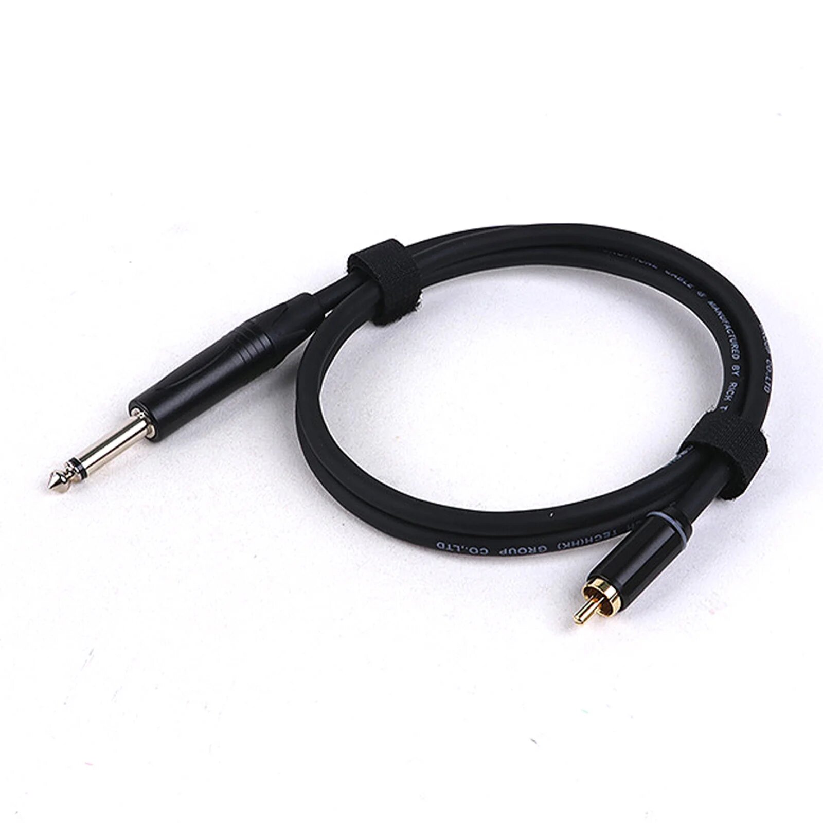 Аудиокабель RCA-Jack 6.35 мм GuerGuo Black-TS-RCA, 8M