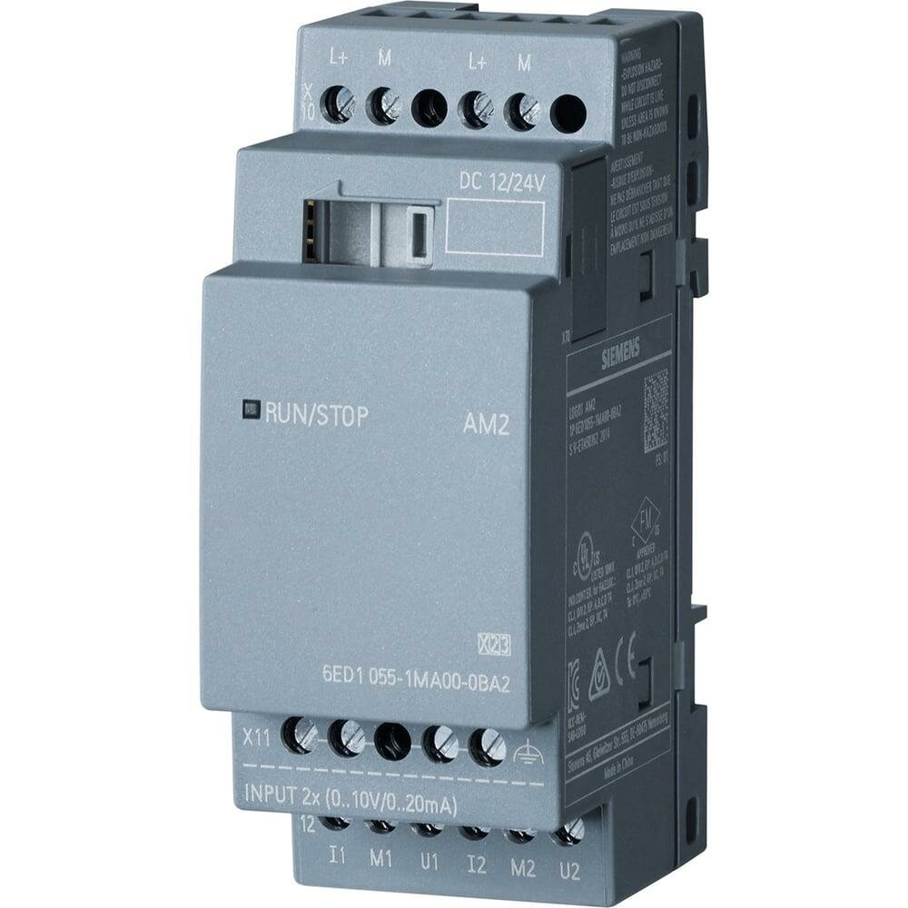 Модуль расширения Siemens LOGO! AM2 AI 2AI, 0-10В/ 0.4-20мА 6ED10551MA000BA2 6ED1055-1MA00-0BA2