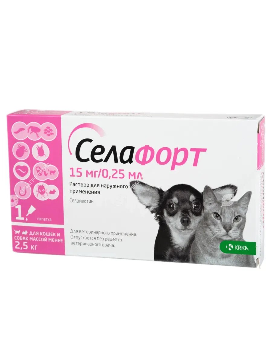 Селафорт д/котят и щенков до 2,5кг 6% 1*15мг/0,25мл