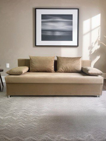 Диван-кровать "Британия" без подлокотников бежевый велюр Кабрио № 7, механизм-Еврокнижка, 193 х 88 х 90 см