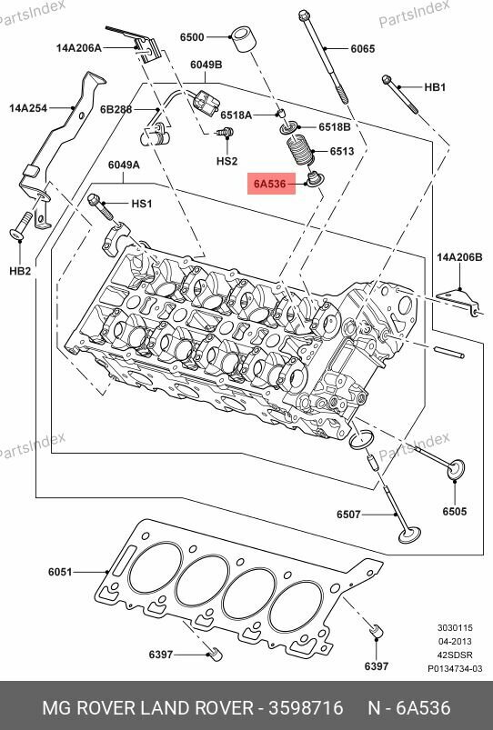 Маслосъемные колпачки, LANDROVER 3598716