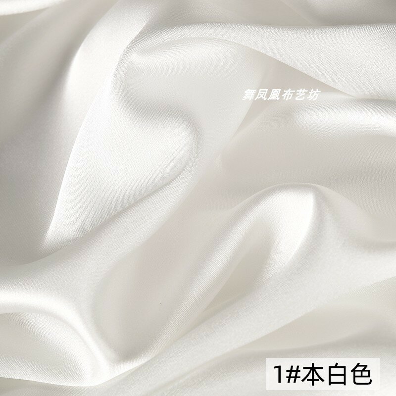 Однотонная высококачественная имитация ацетатного атласа, имитация шелкового пальто, драпированная блестящая ткань для платьев и блузок