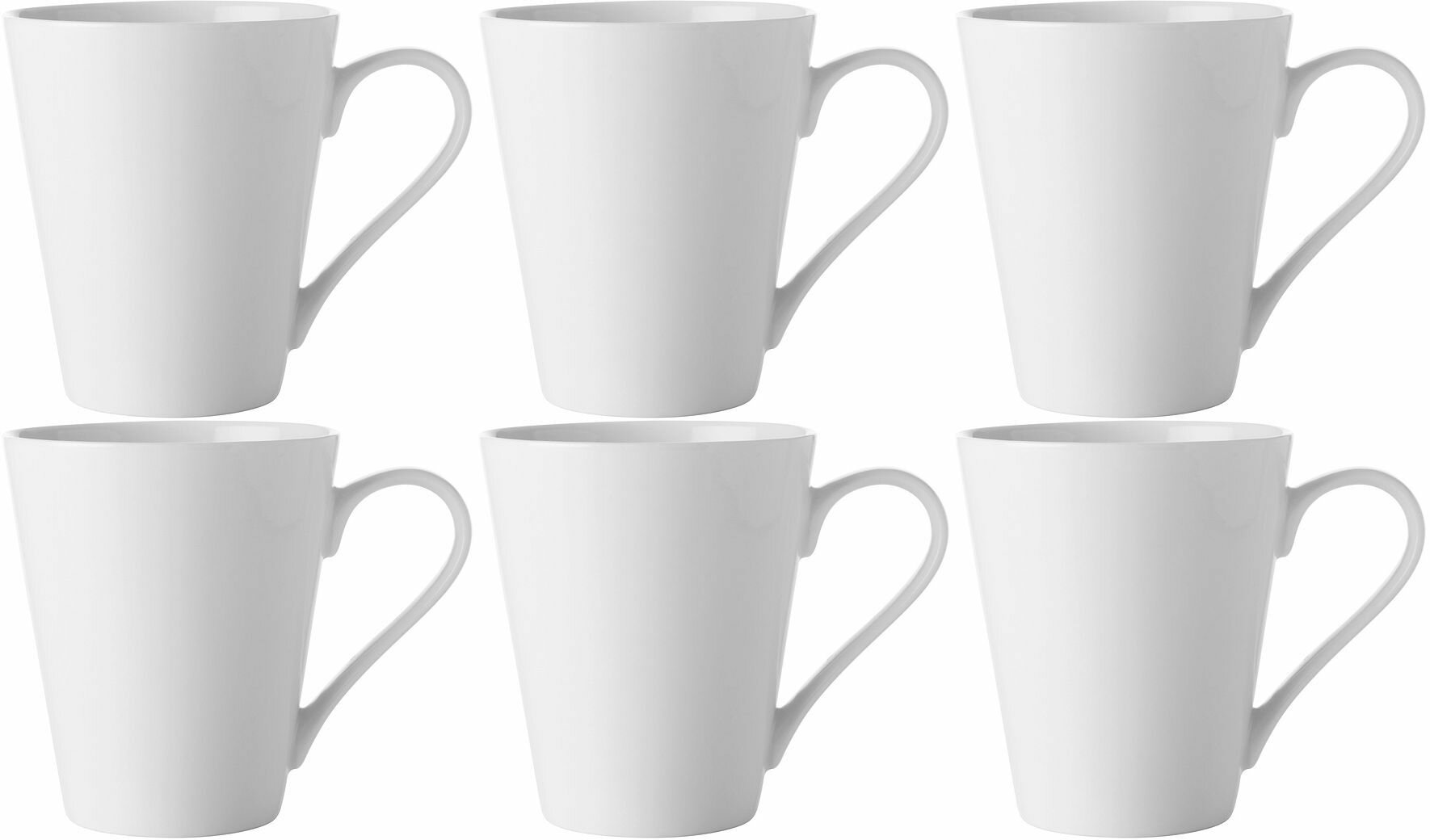 Набор из 6 кружек Maxwell & Williams Белая коллекция 300 мл, фарфор, чашки для чая и кофе 6 шт