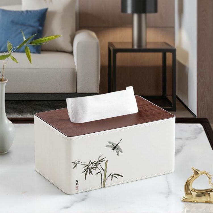 Китайский стиль бумажной коробки для дома, гостиной, высококачественная легкая роскошь, многофункциональная коробка для салфеток, ресторан, креативная коробка для хранения на кофейном столике с пультом управления