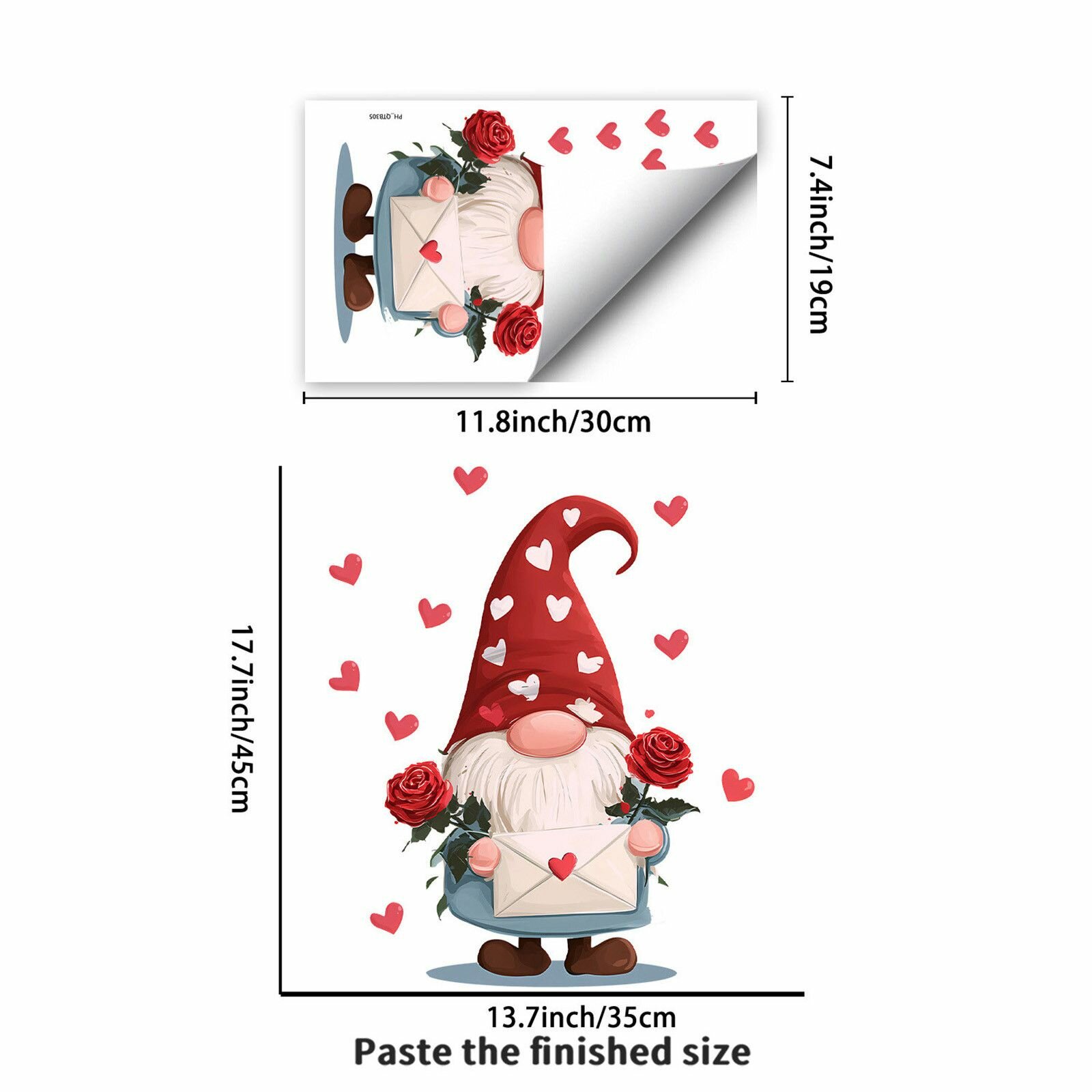 Наклейки на День Святого Валентина С Гномьими Узорами Подходят Для Украшения Дверей и Витрин Магазинов В День Святого Валентина