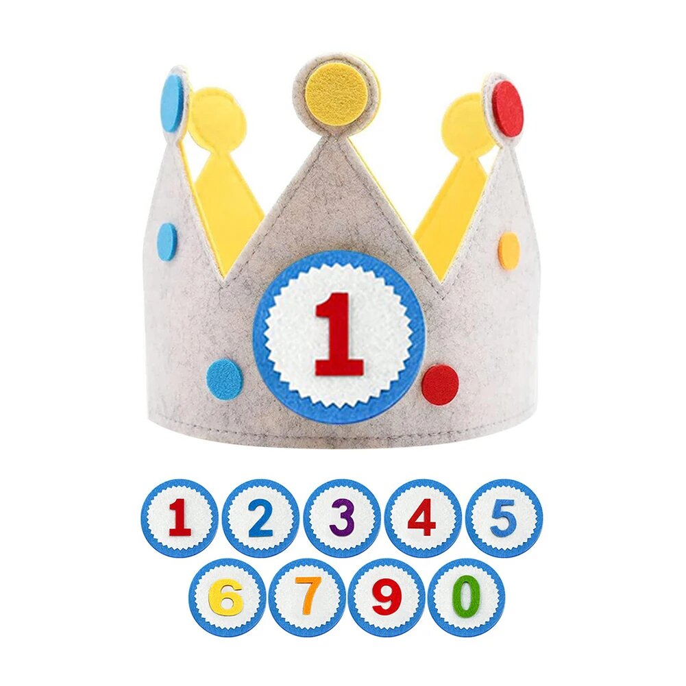 Детская корона alloet из фетра Синий