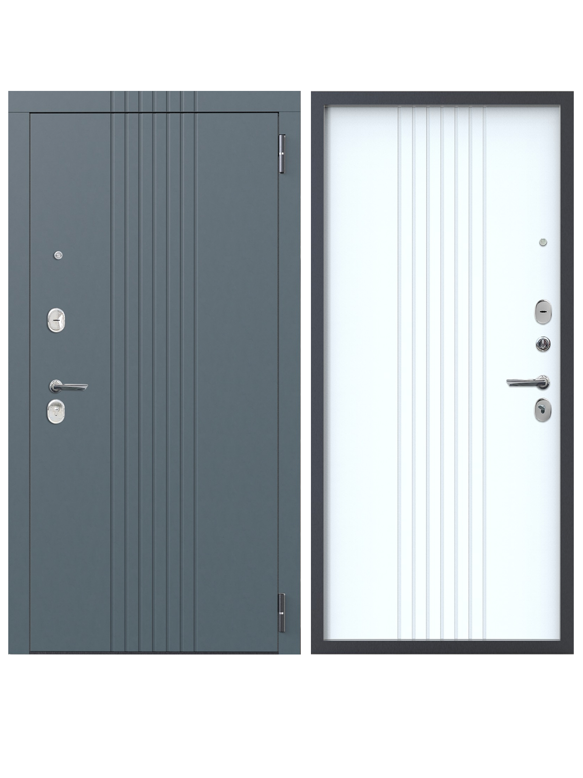 Дверь стальная Эталон А-4 Оскуро/Серый муар-Кашемир белый 860 правая