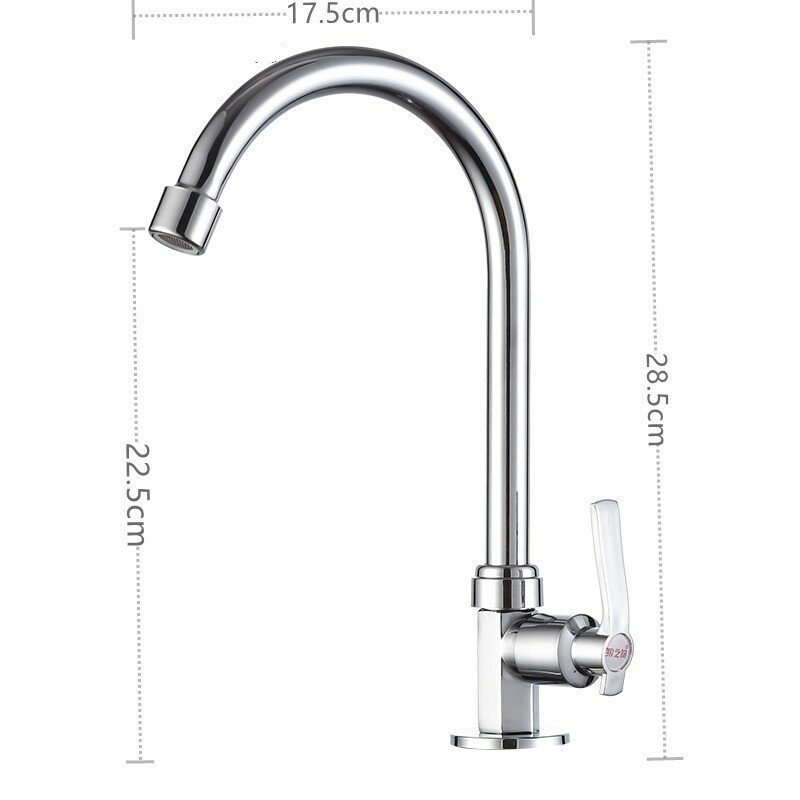 Кухонный смеситель из цинкового сплава, универсальный складной однотрубный смеситель для раковины для мытья овощей, однорычажный кран из нержавеющей стали для холодной воды для балкона.