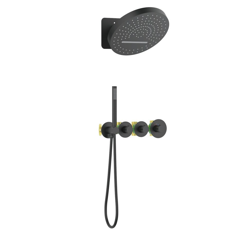 Душевая система встроенная с термостатом Timo Saona SX-2329/03SM черный