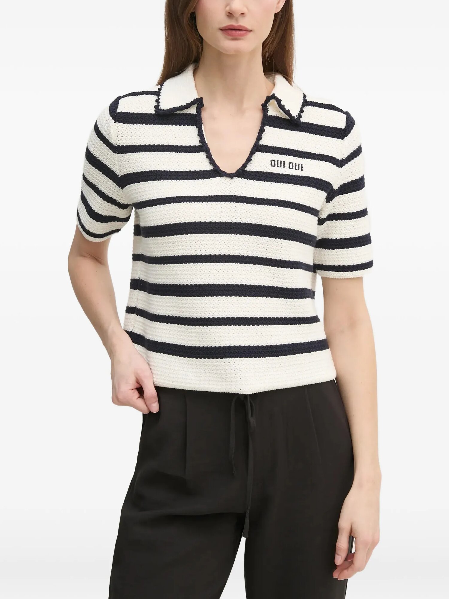 Свитер Striped collar knitwear
