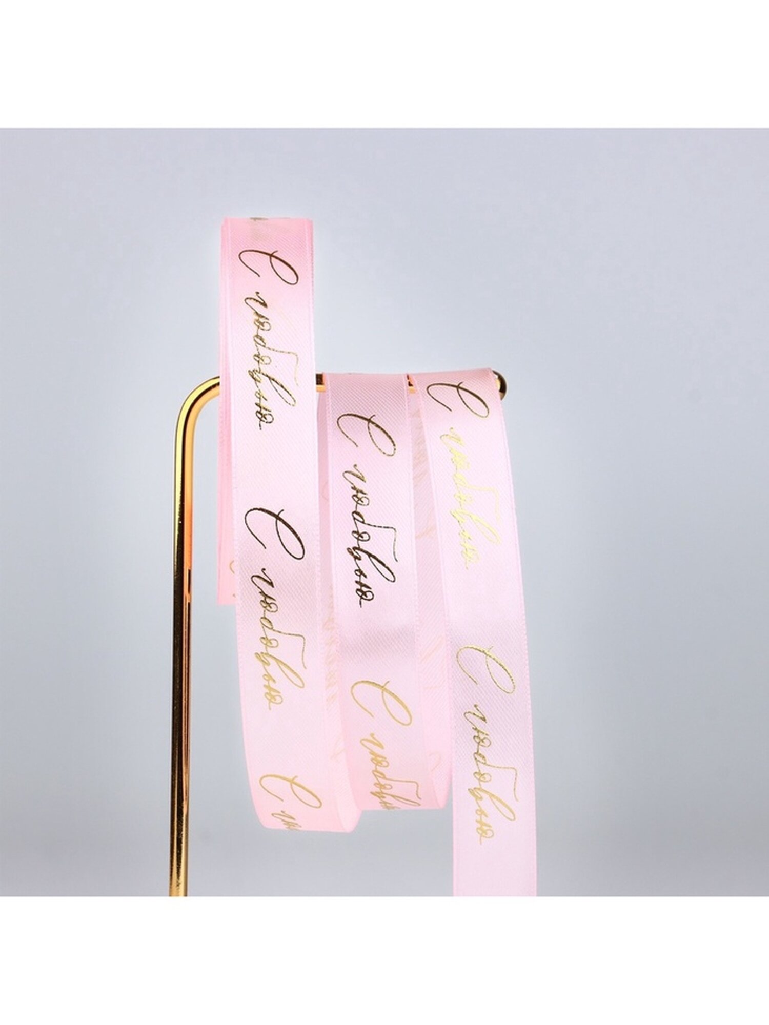 Лента атласная с тиснением «С любовью», розовая, 2 см х 22.5 м