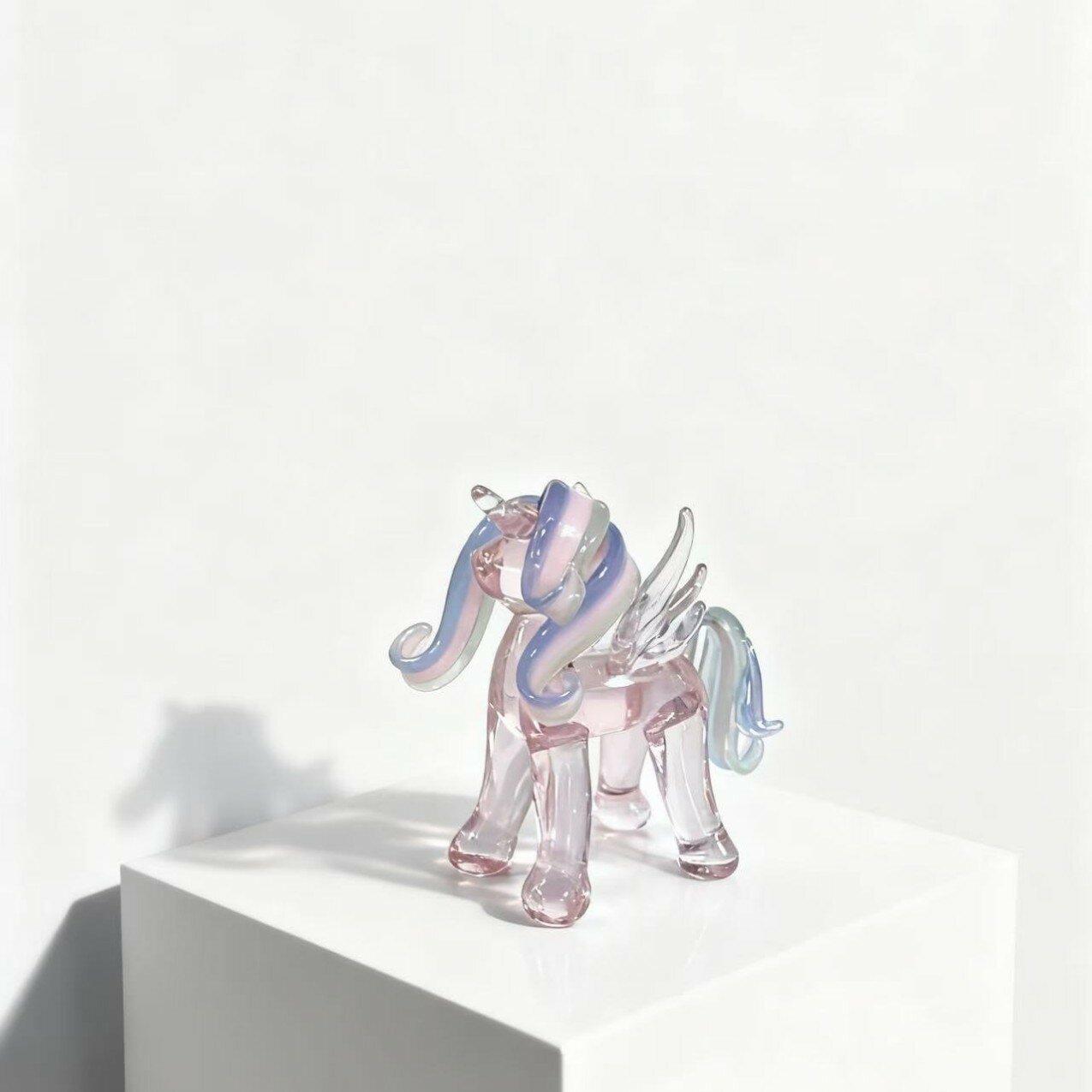 Стеклянная фигурка из Цзыбо к Году Лошади, вращающаяся лошадь, качалка, карусель, стеклянная декоративная фигурка «Мой маленький пони».