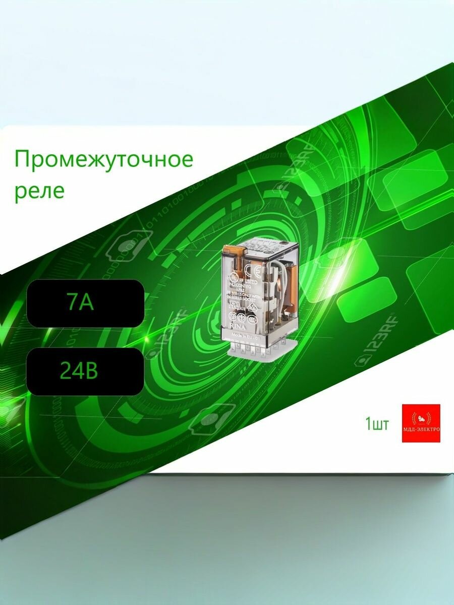 55.34.8.024.0000 553480240000 Промежуточное реле 4 перекидных контакта 7А ( 24В AC) Finder
