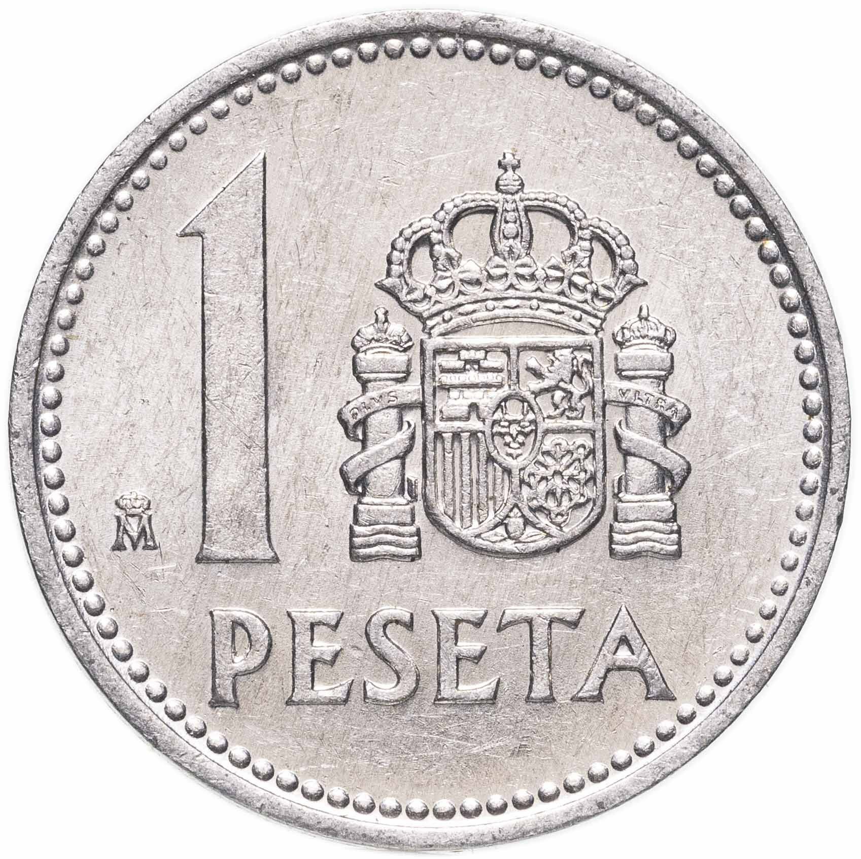 Испания 1 песета 1987, Алюминий, в сохранности AU