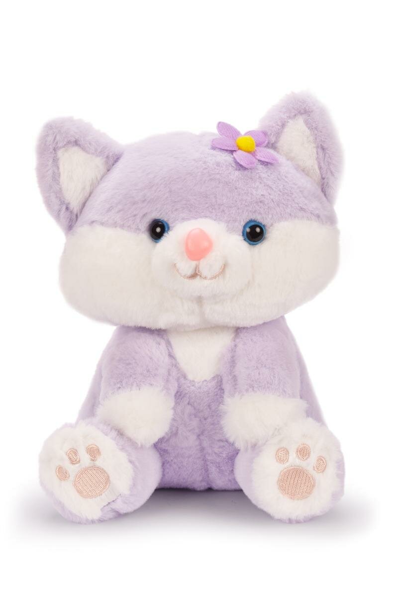 Мягкая игрушка Кошечка 30см, фиолетовая, безопасная, для детей