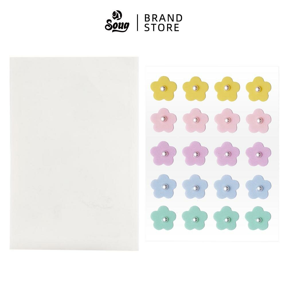 Разноцветные патчи от прыщей в форме цветка Коробка из трех патчей от прыщей для красоты кожи