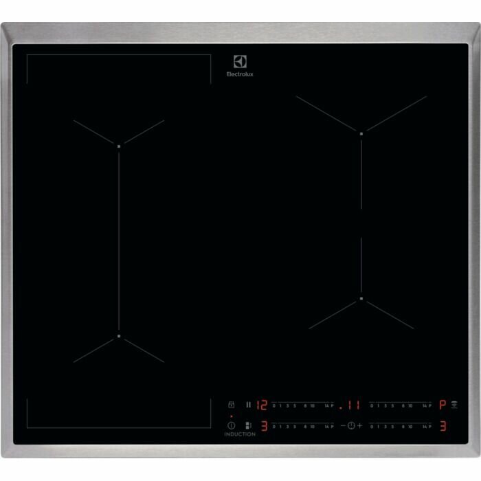 Варочная панель Electrolux EIV6340X стальная рамка, 4 индукционные, Bridge, таймер, Hob2Hood, слайдер