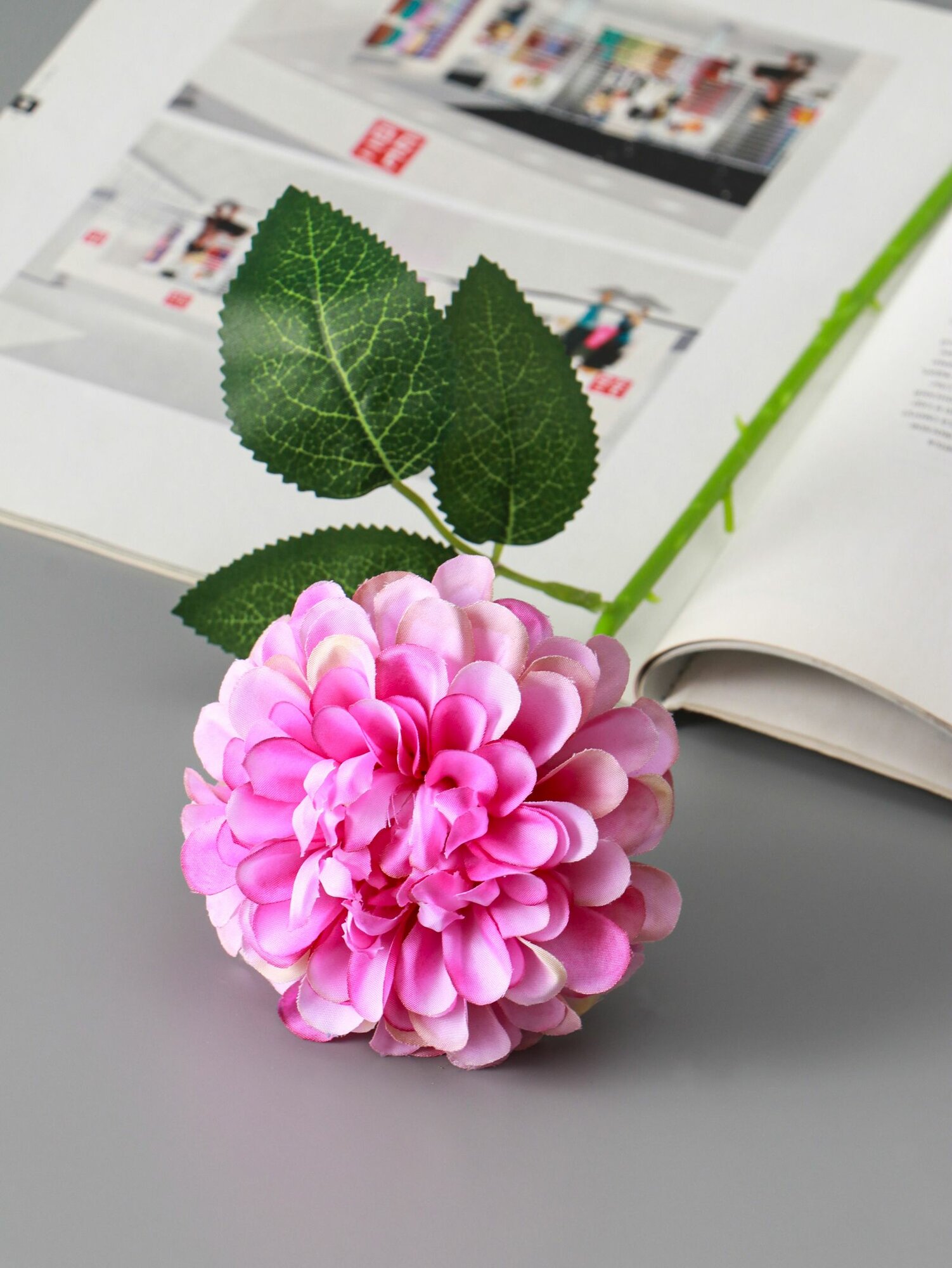 Набор цветов искусственных 2 шт. Хризантема Амадея , d 9 см, h 46 см, сиреневые