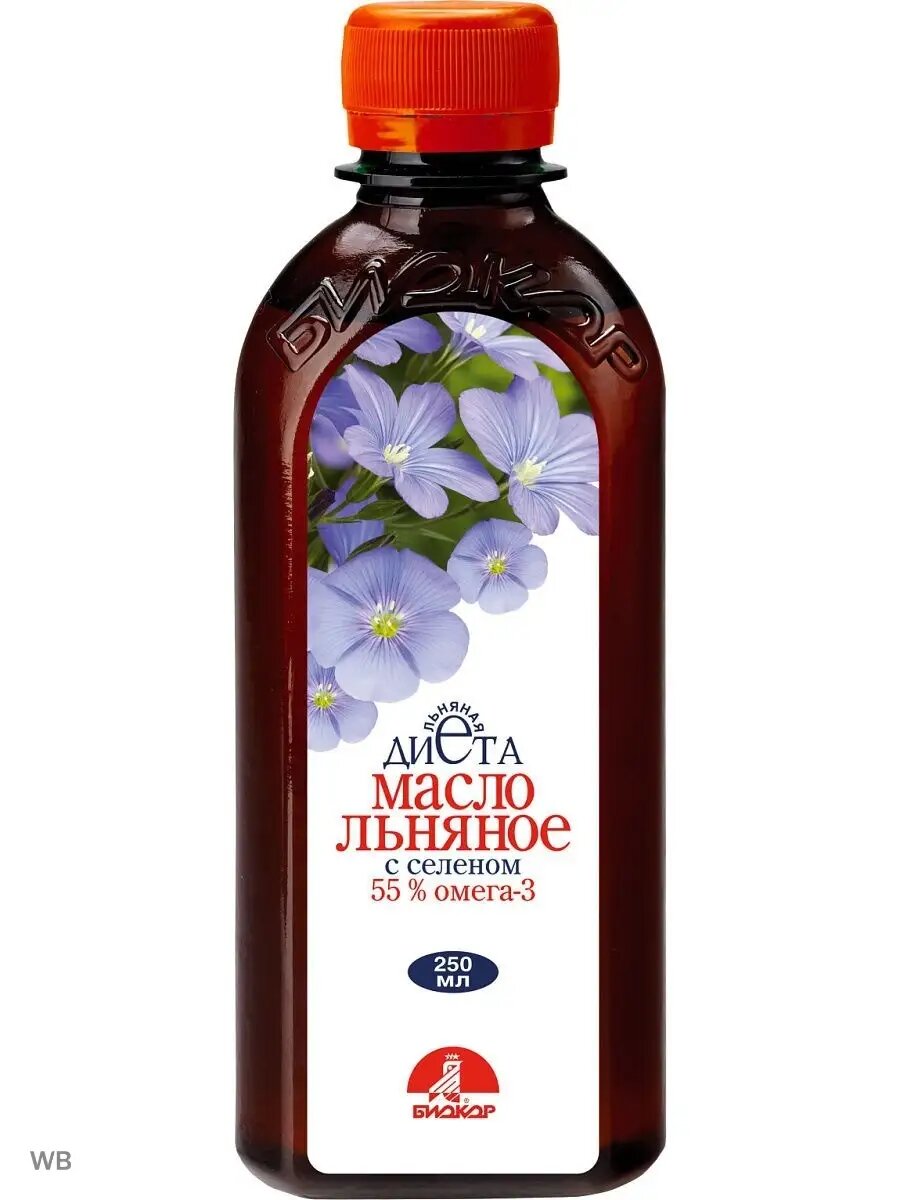 Масло льняное с селеном 250 мл / Биокор/ 1 шт