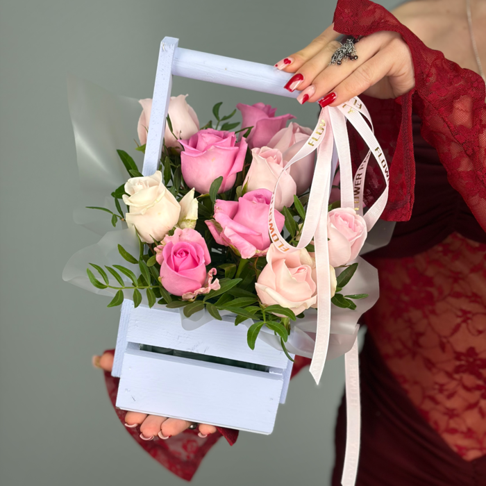 Цветы в ящике Цветочная валентинка №2 от «365 Поводов» - живые цветы с доставкой