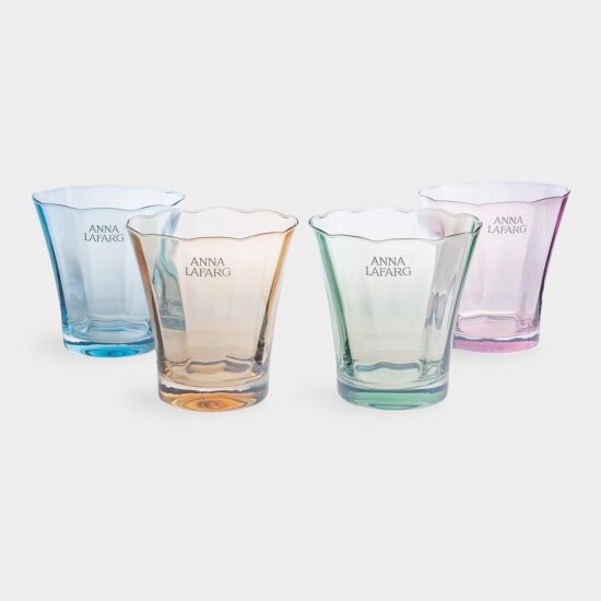 Набор стаканов Anna Lafarg Lyon 4 шт, 10 см, 340 мл, стекло, цветной микс (ANLAF-DF25167)