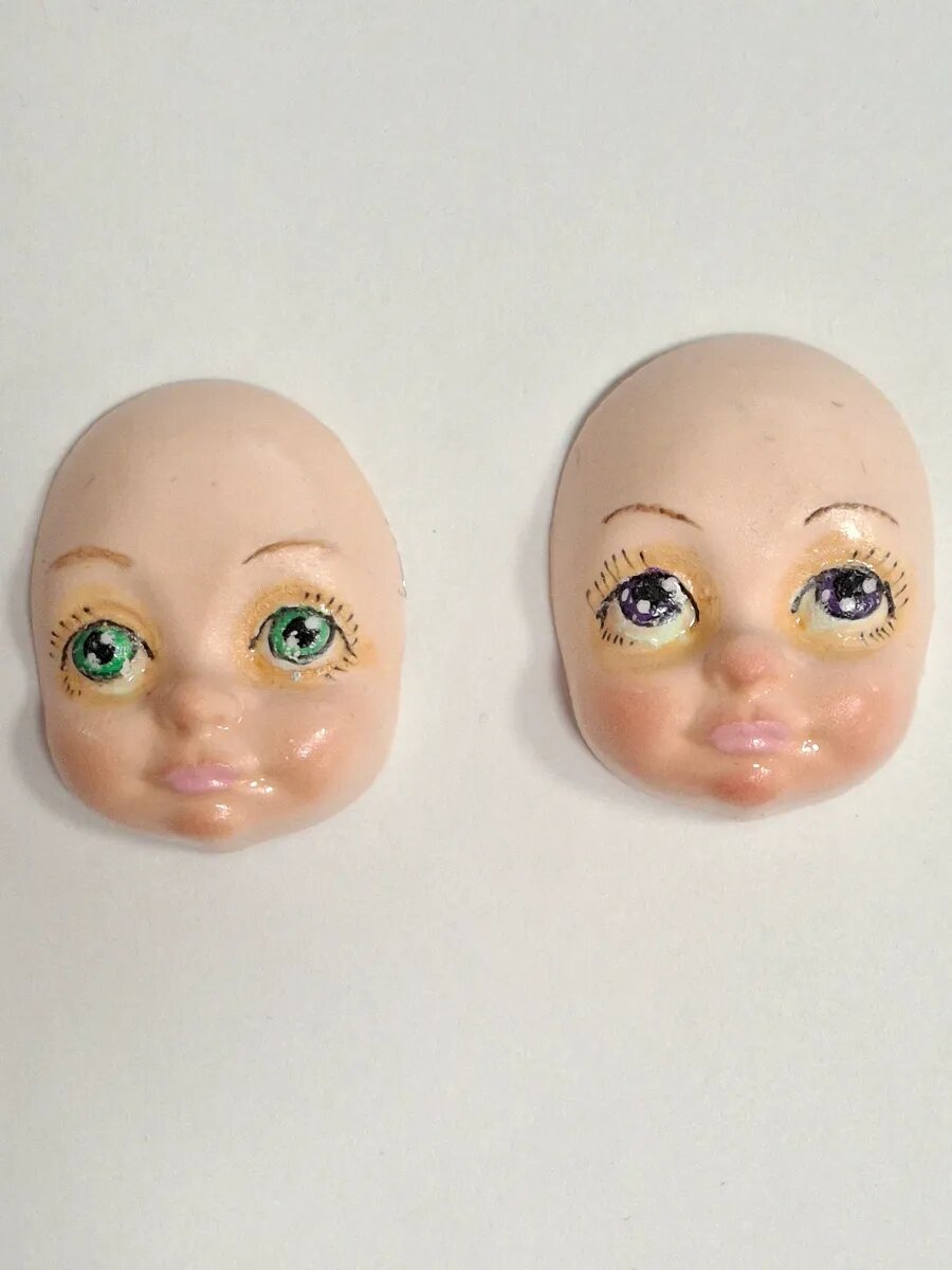 Набор раскрашенных лиц 2 шт для ватных игрушек