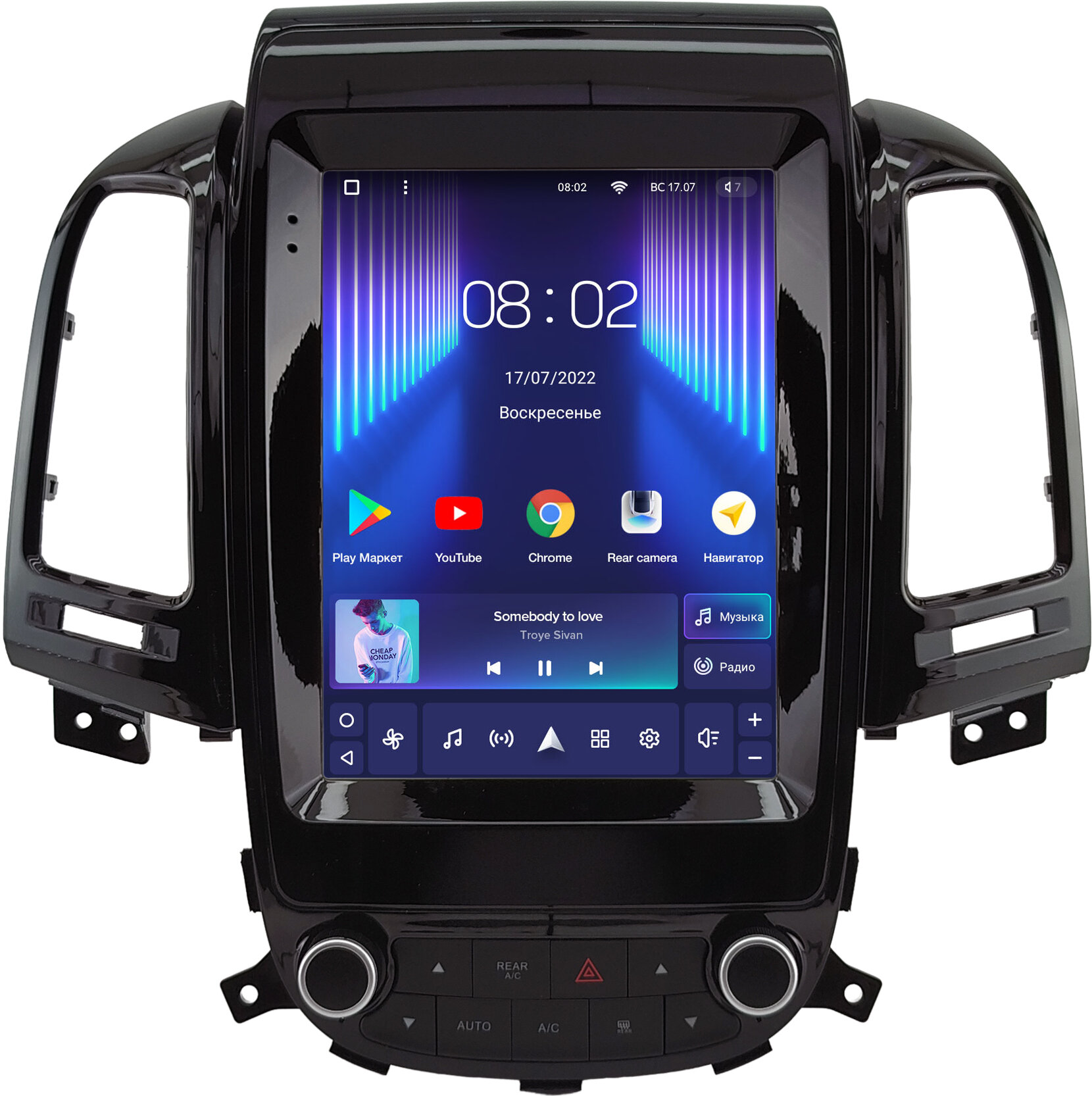 Штатная магнитола Hyundai Santa Fe 2 2005-2012 (глянцевая) Teyes TPRO 2 DS (Tesla) 9.7" 4/32 RM-1312-296 Android 10 (4G-SIM, DSP, QLed)