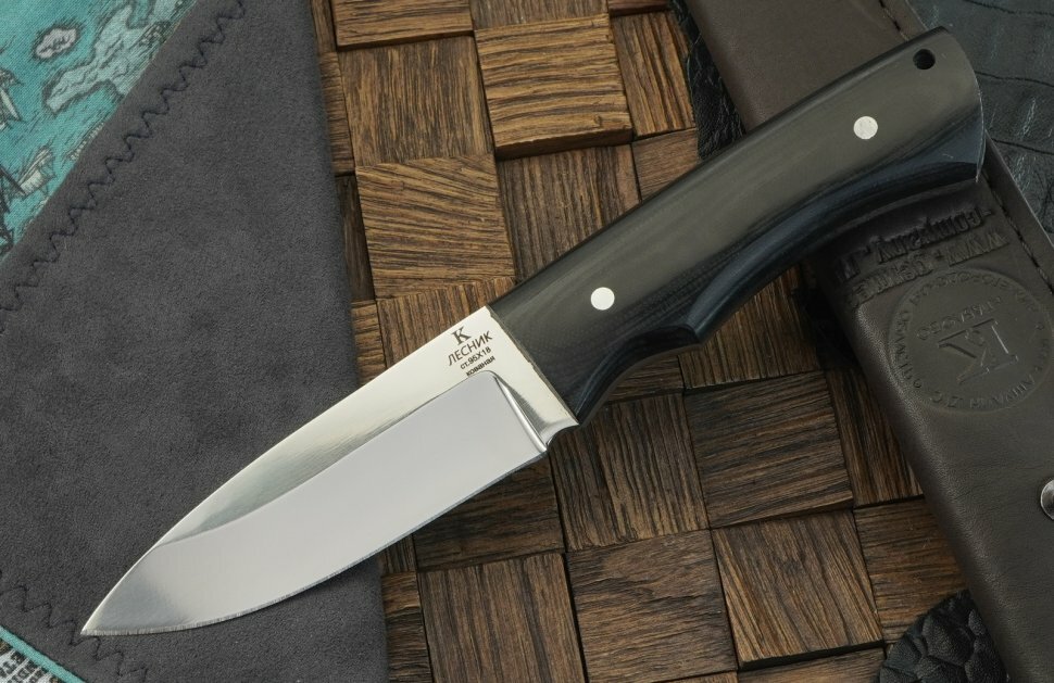 Ножевая Мастерская Кашулина нож Лесник, сталь кованая 95х18, рукоять микарта