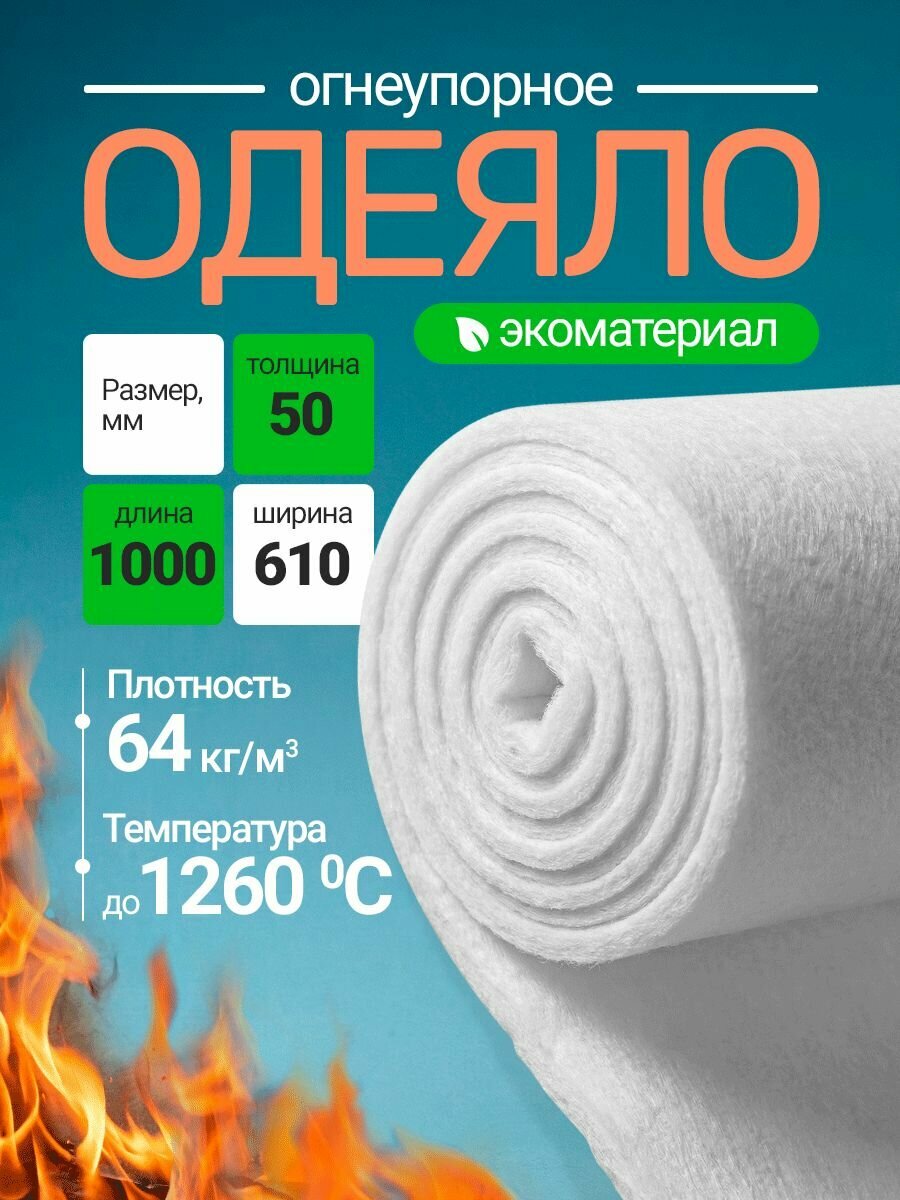 Огнеупорный материал СуперВул 1260 для теплоизоляции труб, автомобиля, бани