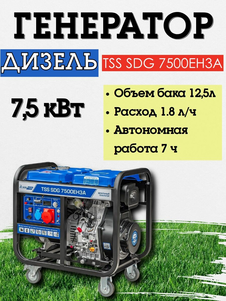 Дизель генератор TSS SDG 7500EH3A