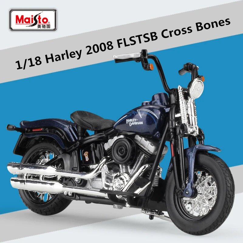 Maisto Harley-Davidson 2008 FLSTSB Cross Bones, темно-синий