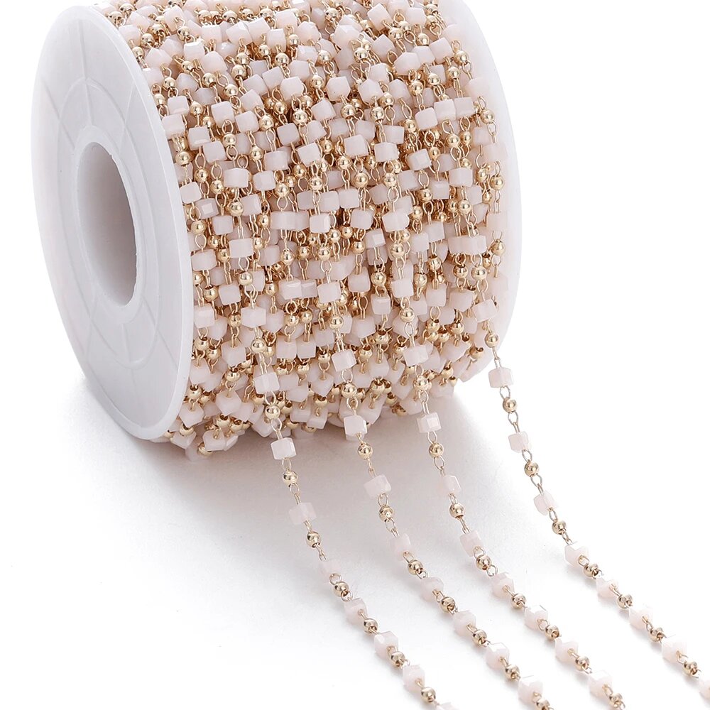 St.kunkka Черная металлическая цепочка для украшений 1 м Белый, Beige - KC Gold