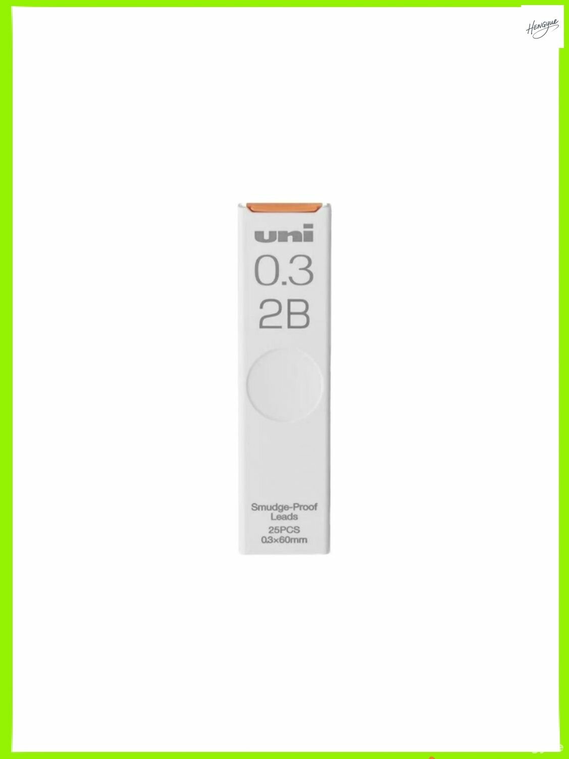 Грифель чернографитный для механического карандаша, Uni Smudge-Proof UL-S, 1 пенала по 25 стержней, 0,3мм 2B-. hengyue