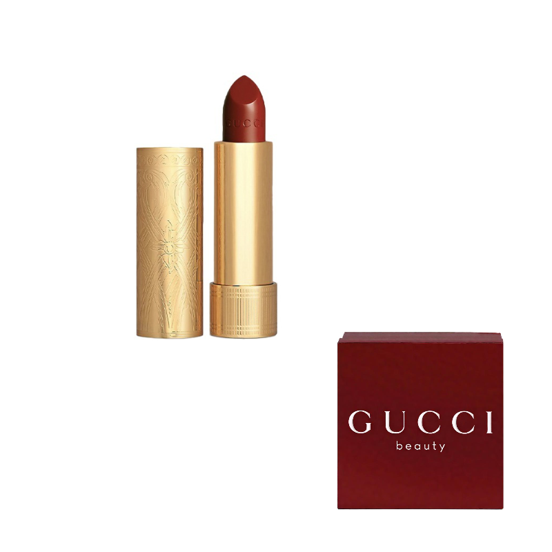 Помада сатиновая женская GUCCI Gold Silk Satin, 3.5г, оттенок #504 Mara Crimson