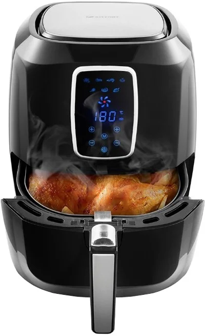 Аэрогриль Kitfort КТ-2208 черный (1800 Вт; антипригарное; управление: электронное)