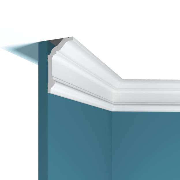 Потолочный плинтус P92 Perfect Plus 43х80 мм дюрополимер белый износостойкий 1 штука 2 метра