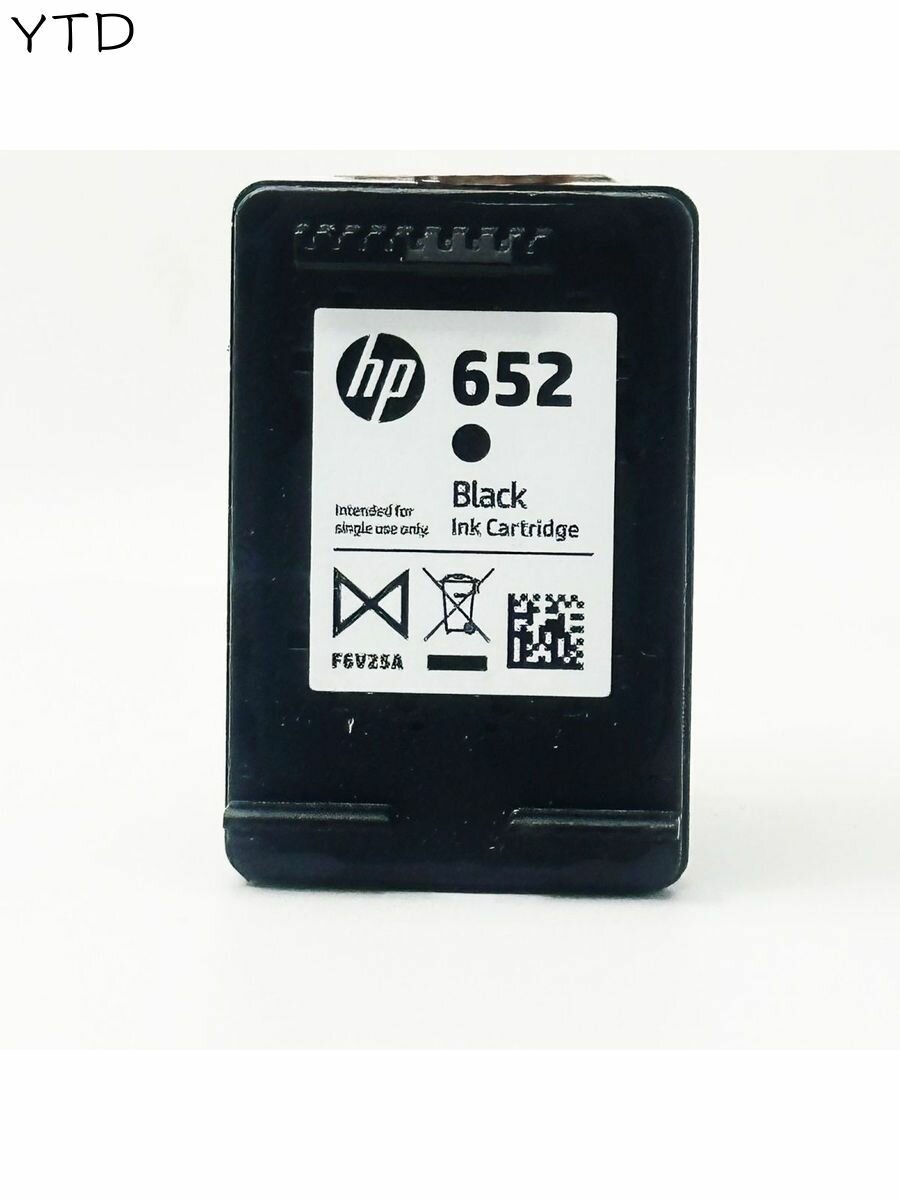HP Картридж 652 (F6V25AE) Black + Большой срок годности, для HP Deskjet Ink Advantage 1115/2135/3635/3835/4535/4675 + Гарантия, оригинал, Черный (black), 2 шт