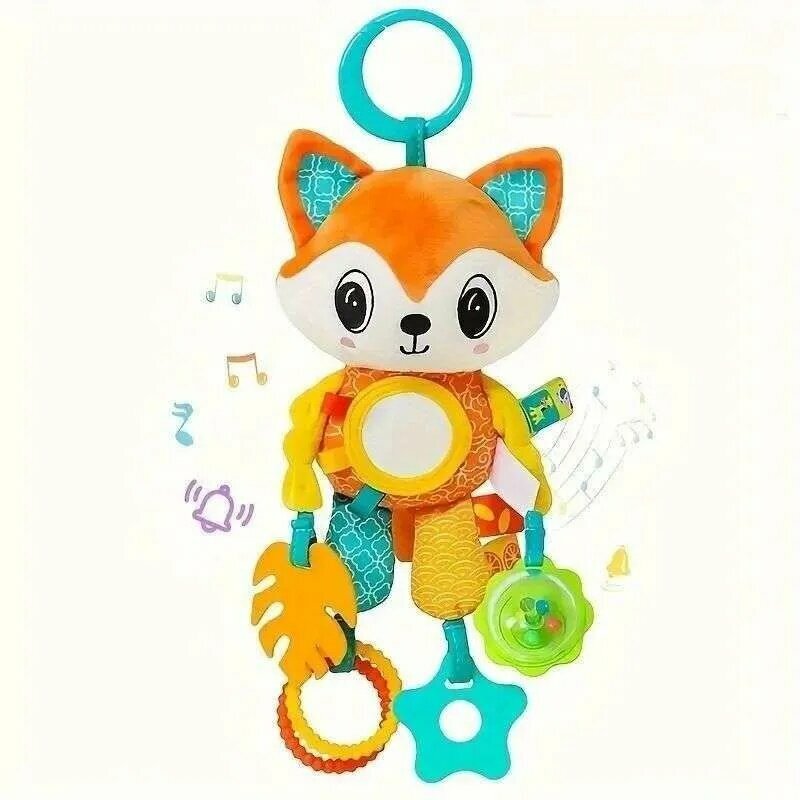 Погремушка для новорожденного 0+. Подвесная мягкая игрушка шуршалка на коляску и кроватки.
