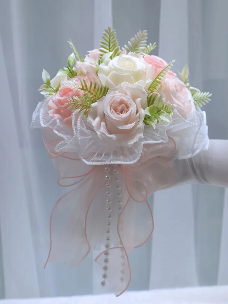 Свадебный букет для невесты из роз 20 см, для подружек невесты