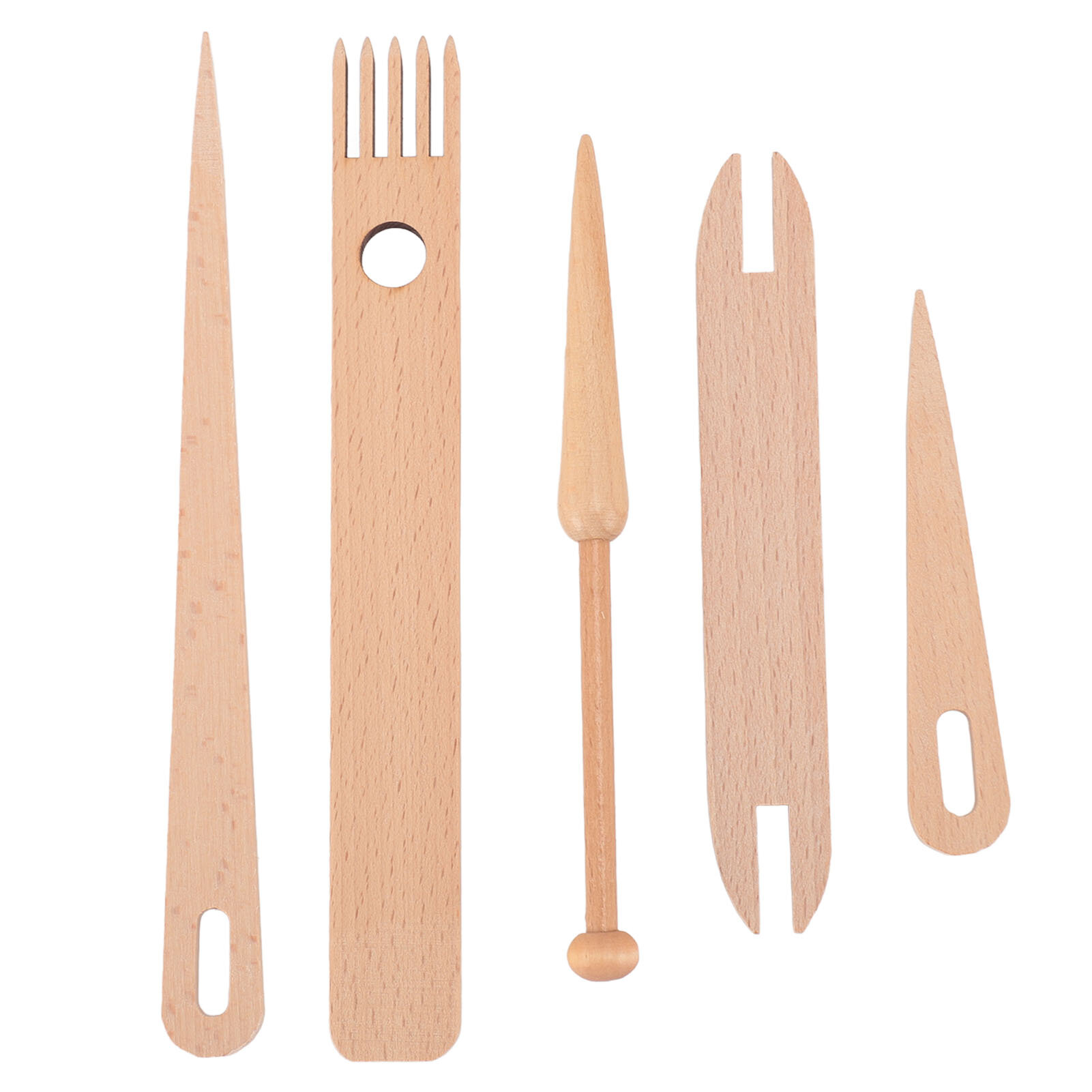 Набор из 5 деревянных палочек для ручного ткацкого станка, принадлежности для ткачества и вязания, инструменты для рукоделия из бука.